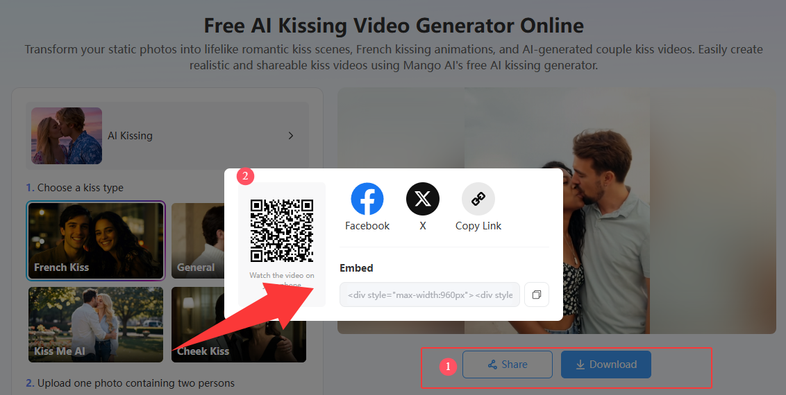 How to Create French Kiss YouTube-Ready HD Clips with AI - Mango Animate
